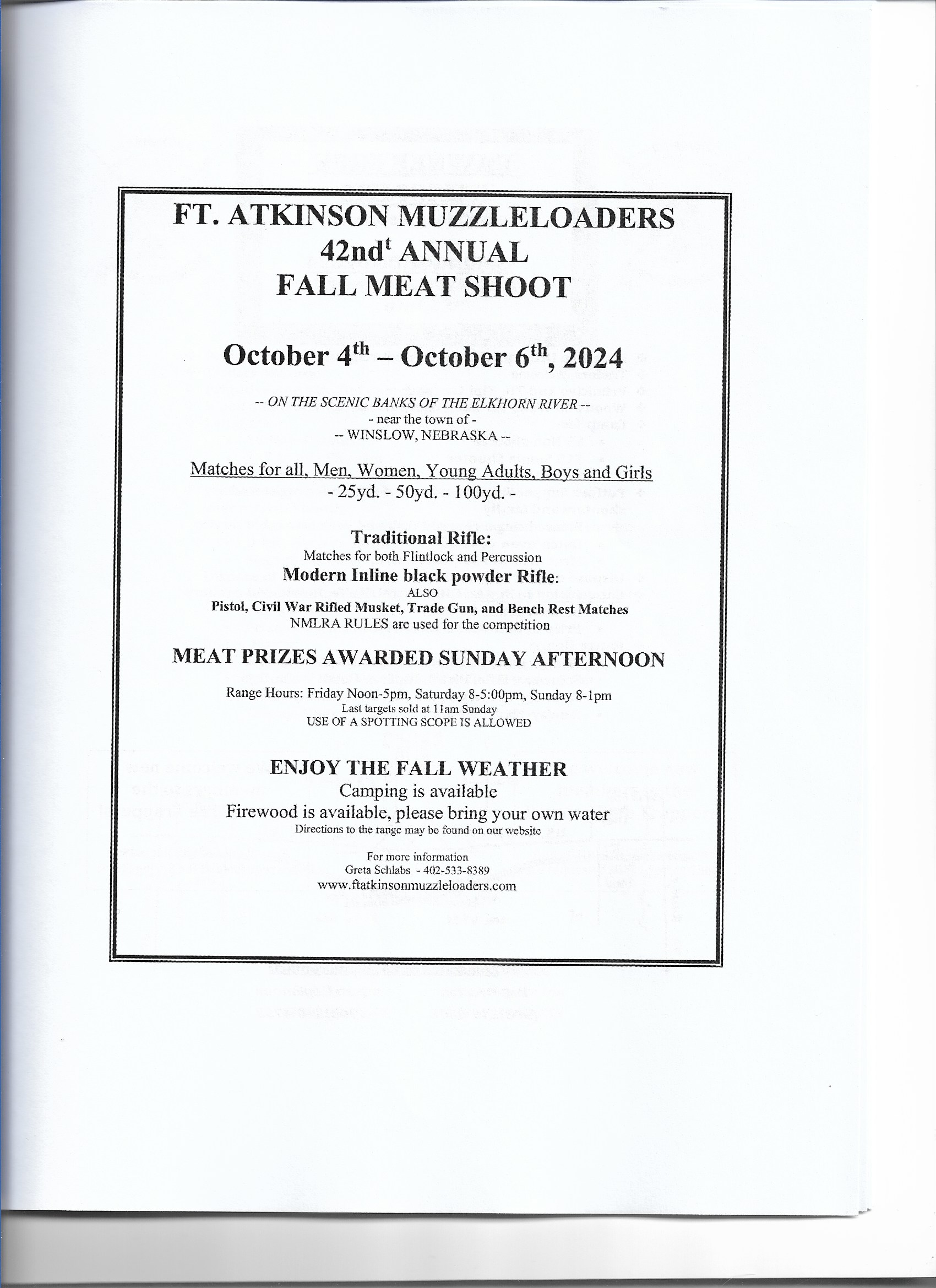 United Nebraska Muzzleloaders Association - Event Calendar